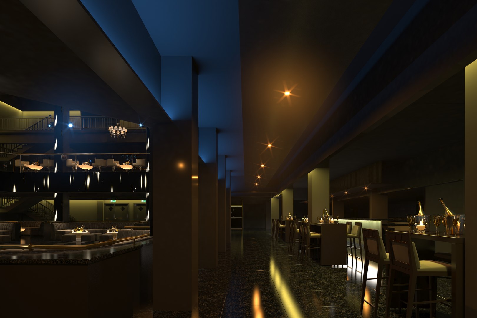 3D Scene Night Club Lounge Model - TurboSquid 1391794
