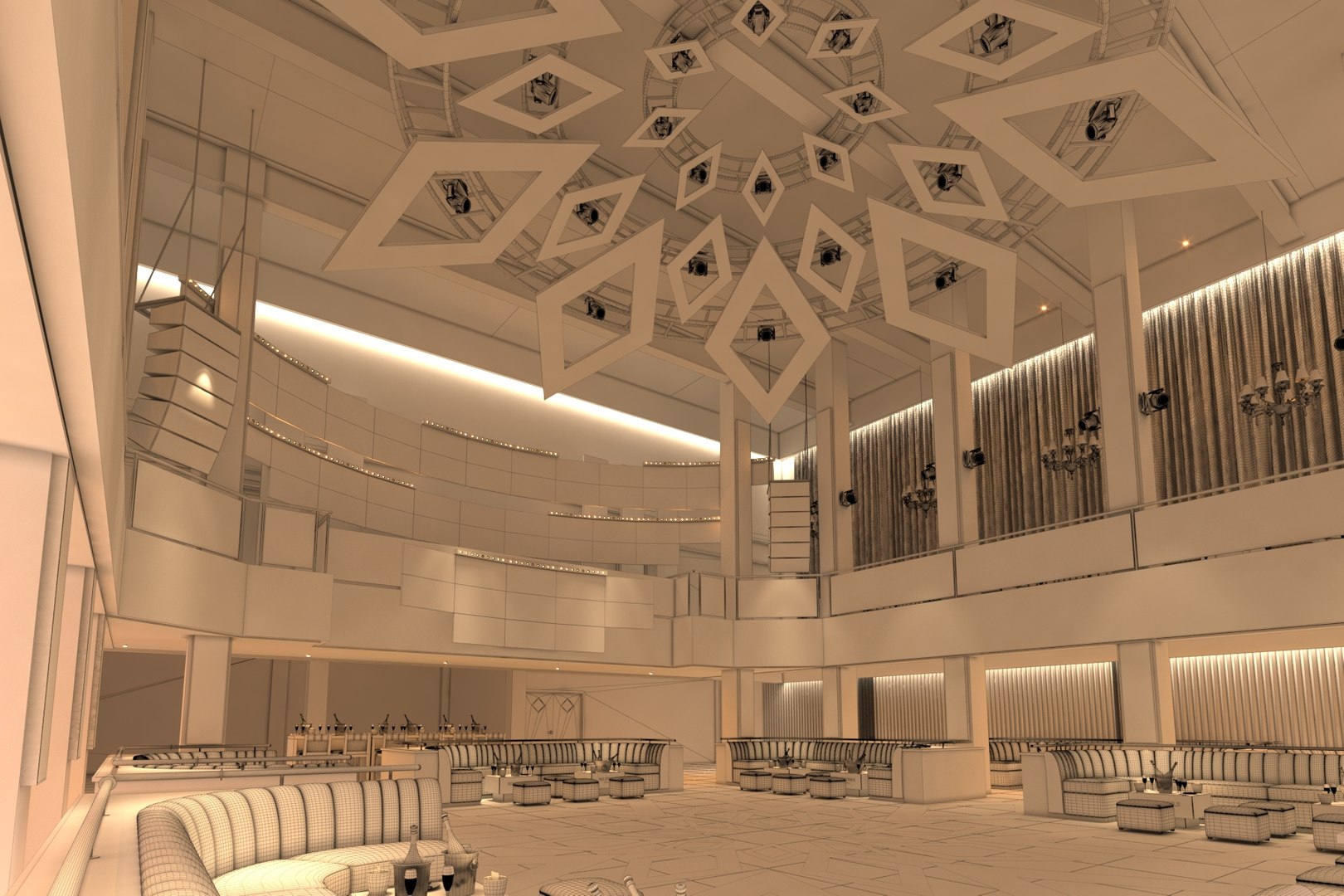 3D Scene Night Club Lounge Model - TurboSquid 1391794