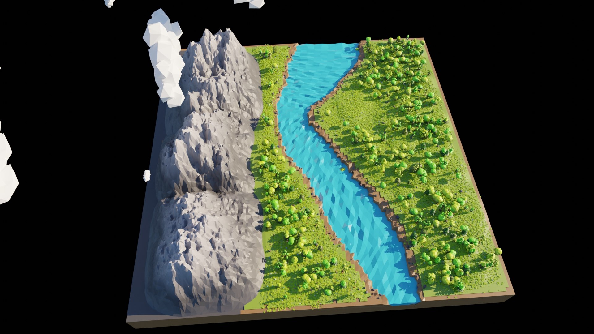 3D Model Mountain Scene - TurboSquid 2006469