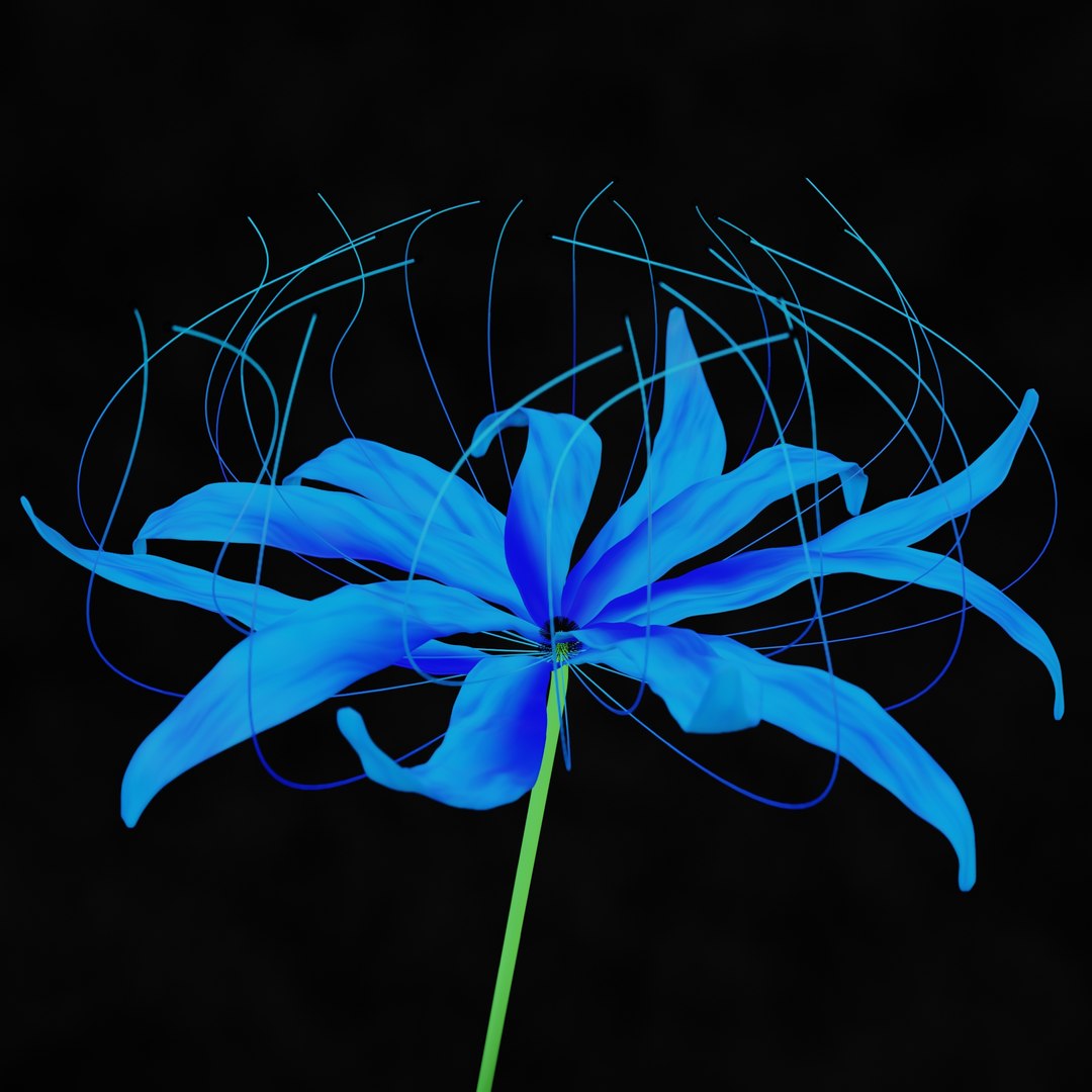 3D Blue Spider Lily Model - TurboSquid 2084058