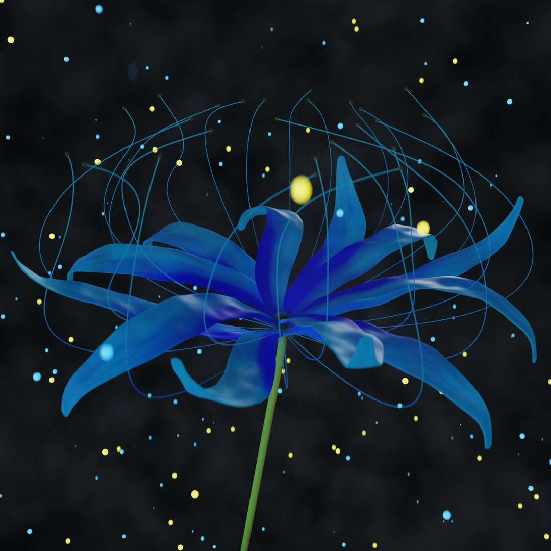 3D Blue Spider Lily Model - TurboSquid 2084058