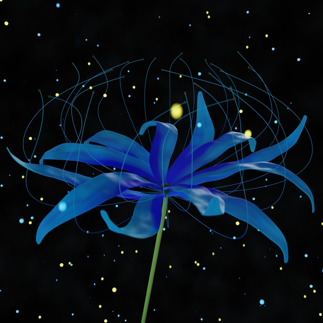 3D Blue Spider Lily Model - TurboSquid 2084058