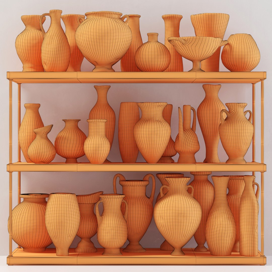 3D Dishes Clay Rack N2 - TurboSquid 1880461