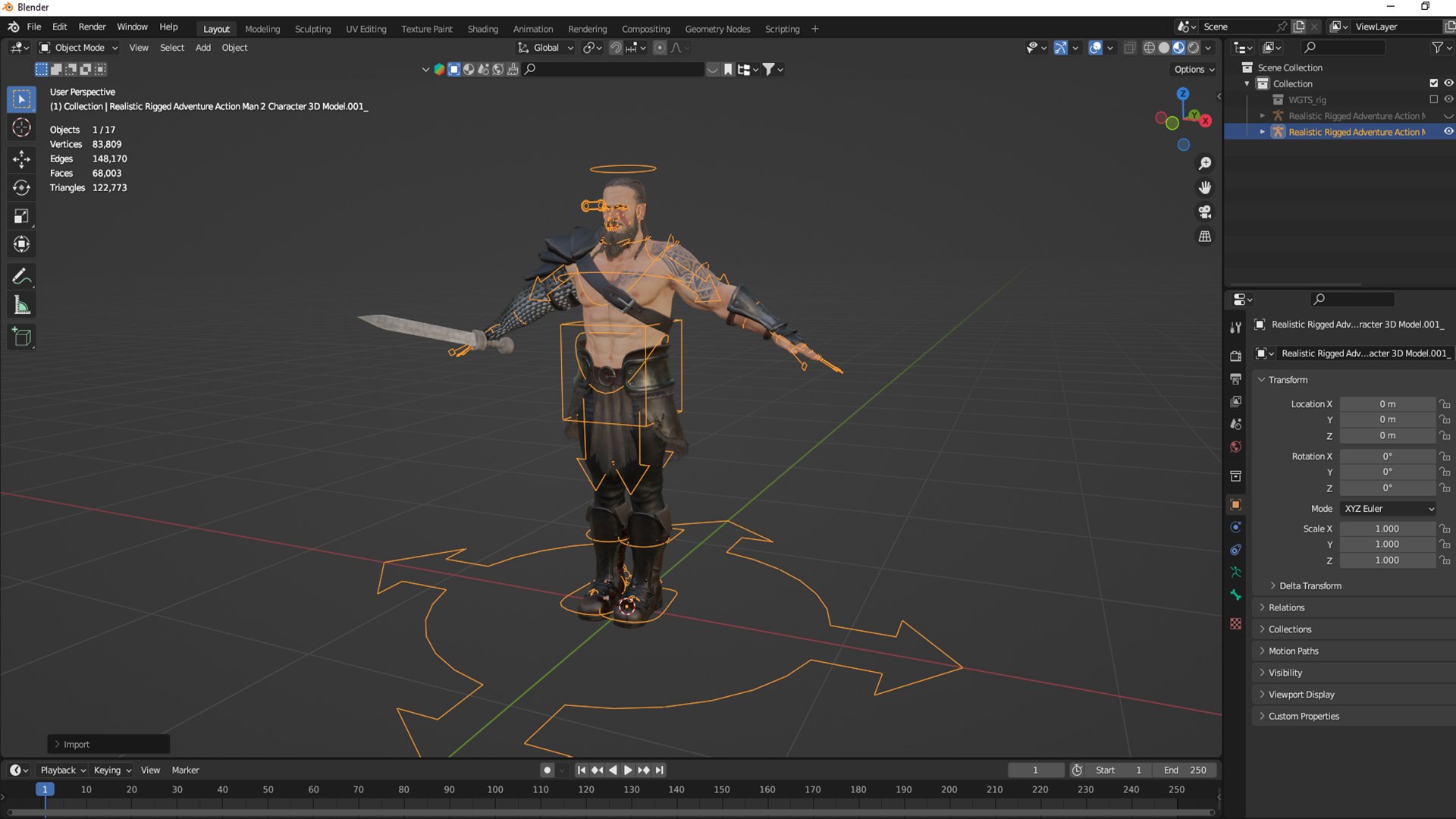 Realistic Rigged Adventure Action Man 2 Character 3D Model 3D Model ...