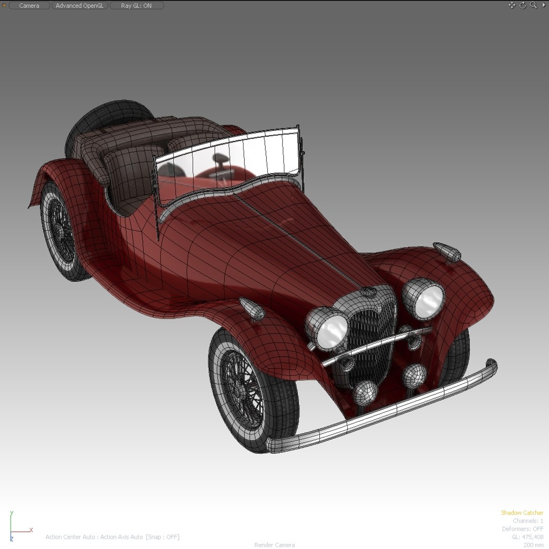 retrocar cars 3d fbx