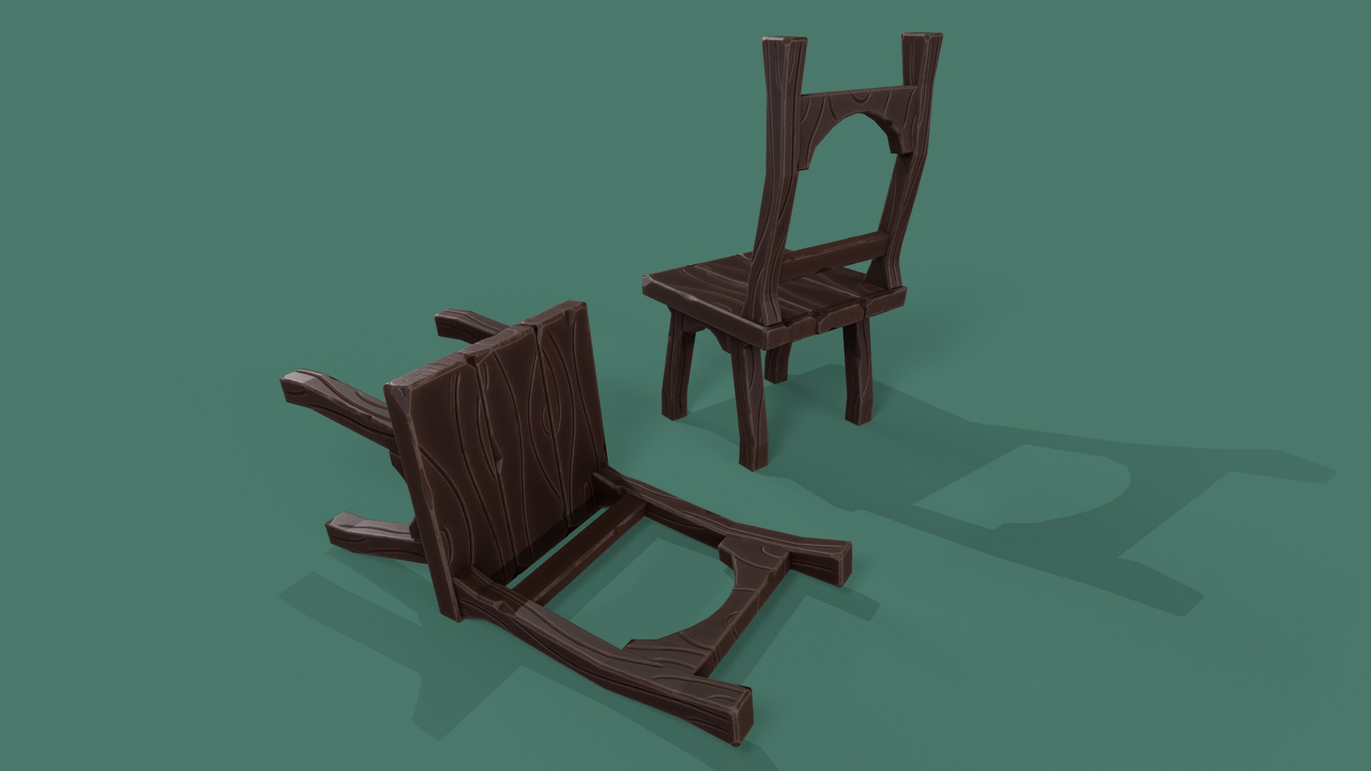 Wooden chair stylized 3D model - TurboSquid 1703275