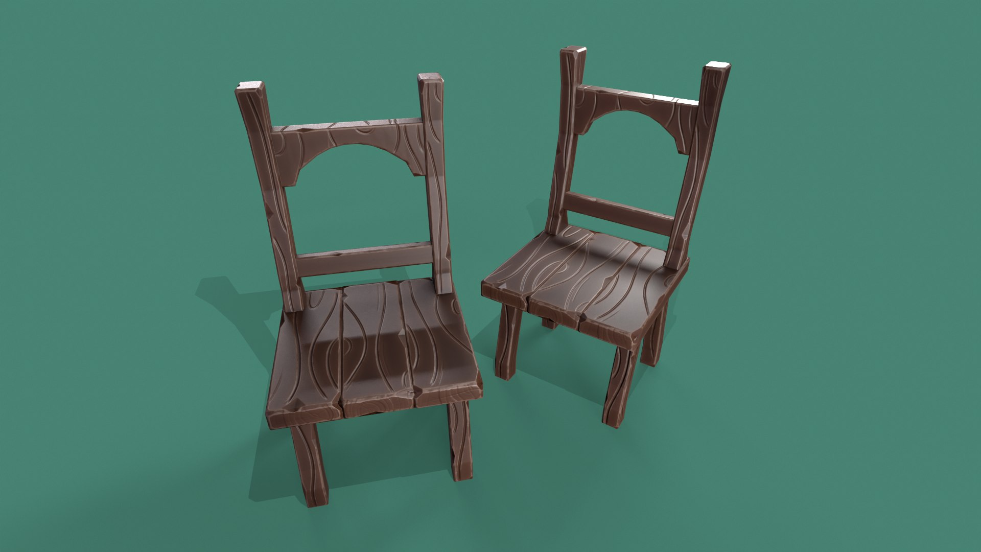 Wooden chair stylized 3D model - TurboSquid 1703275