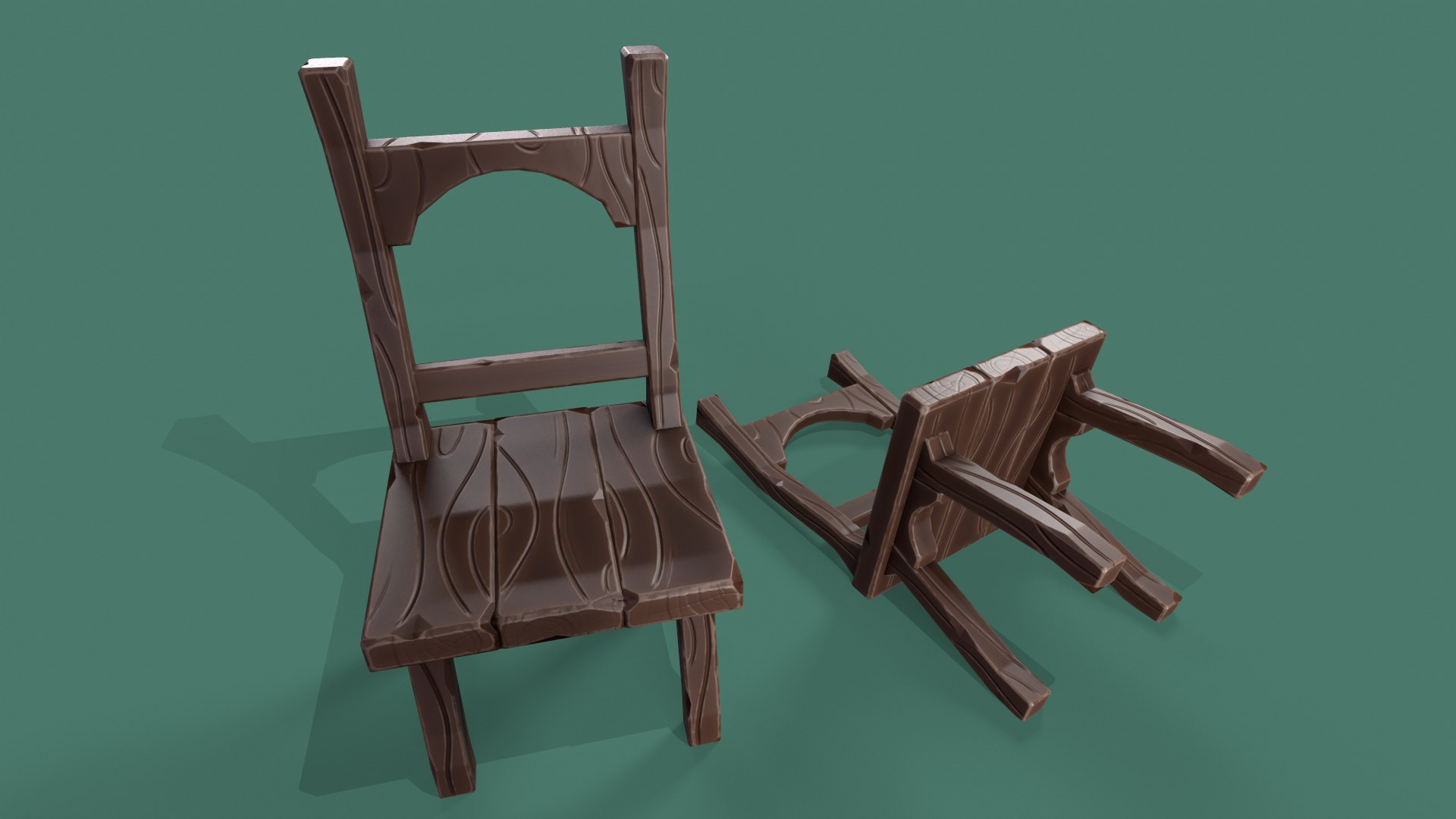 Wooden chair stylized 3D model - TurboSquid 1703275
