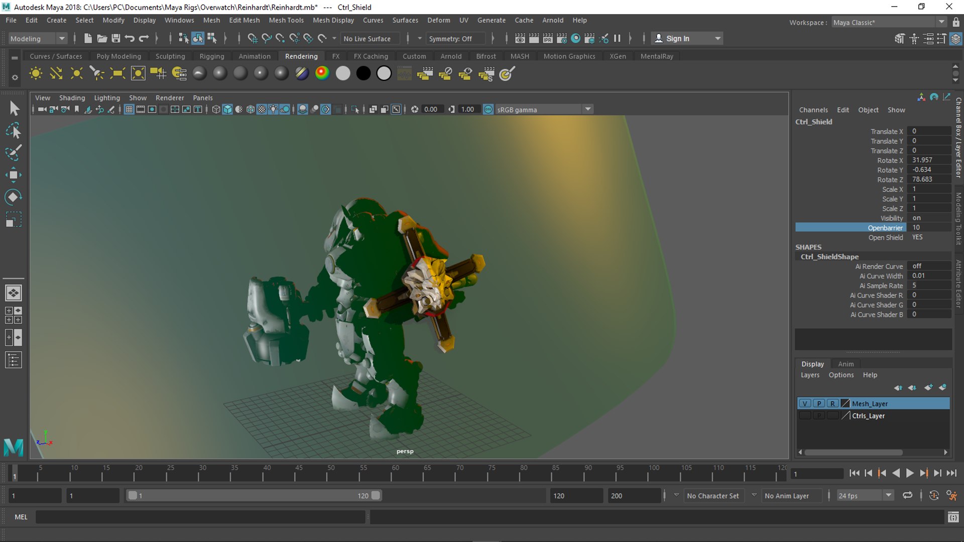 Reinhardt IK Rig Fir Maya 2018 3D Model - TurboSquid 1737934