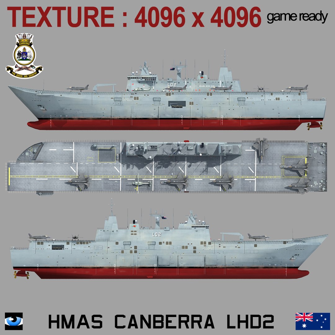 Hmas Canberra Lhd 2 3d Max