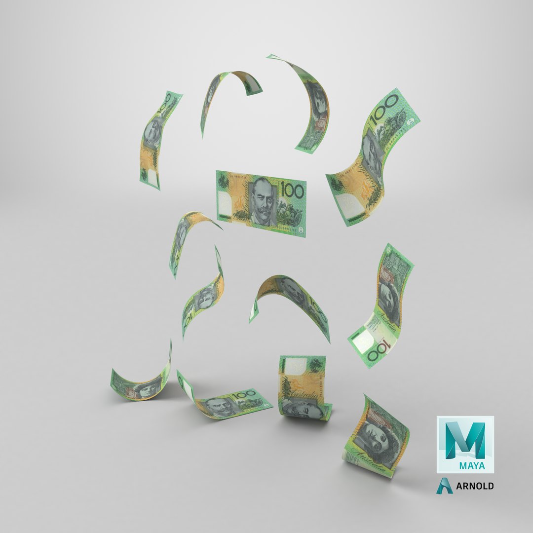 3D Australia 100 Dollar Falling Notes - TurboSquid 2506476
