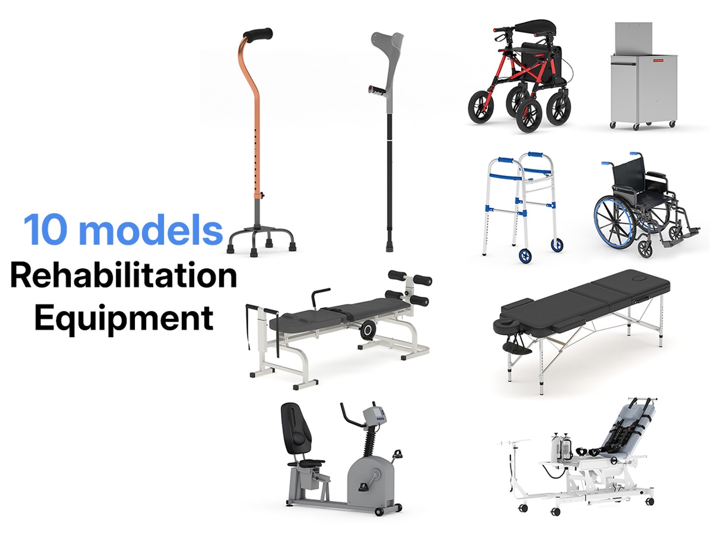 3D 10 Models Medical Rehabilitation Equipment Collection - TurboSquid ...