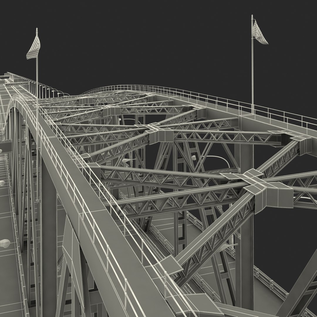 auckland harbour bridge new zealand 3d model