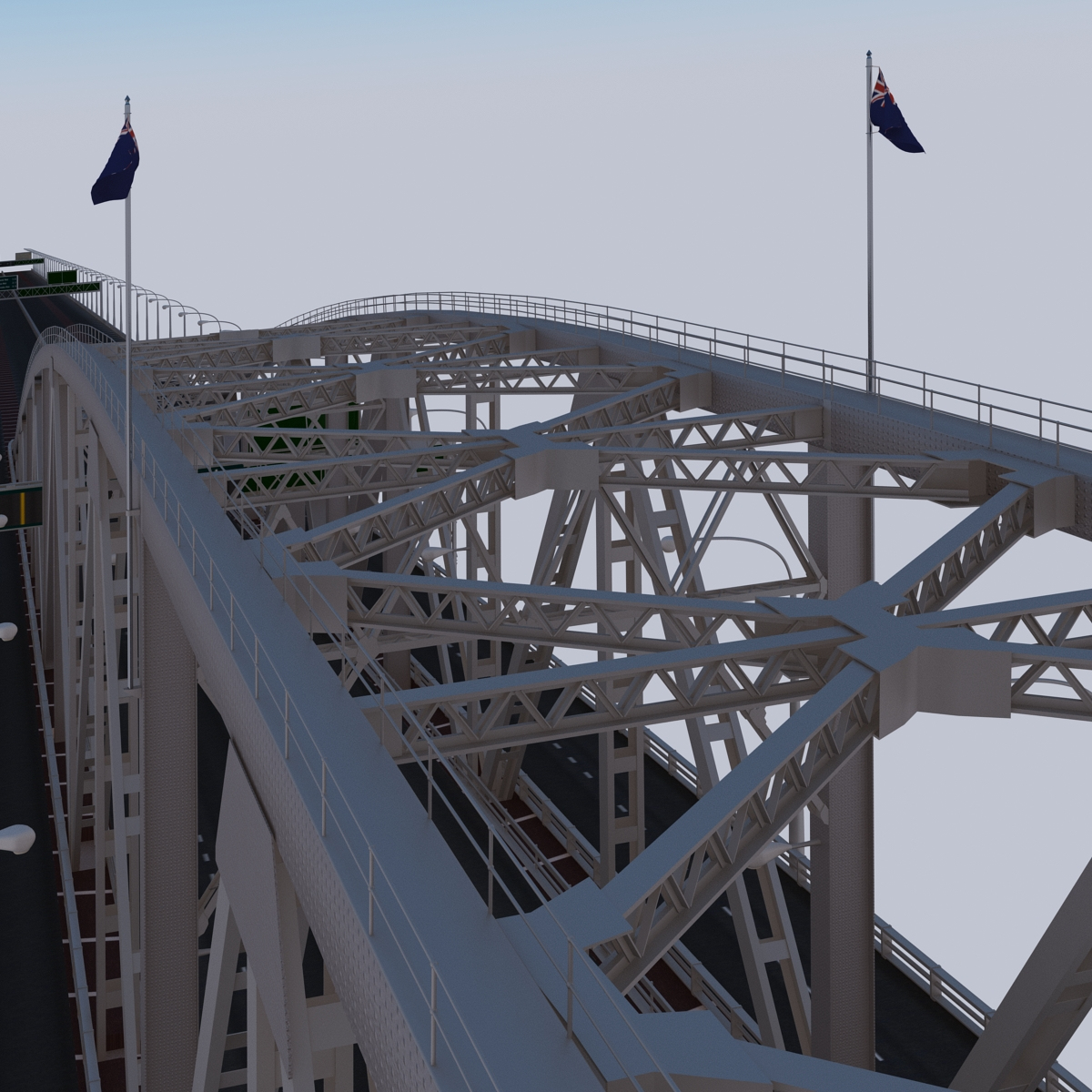 auckland harbour bridge new zealand 3d model