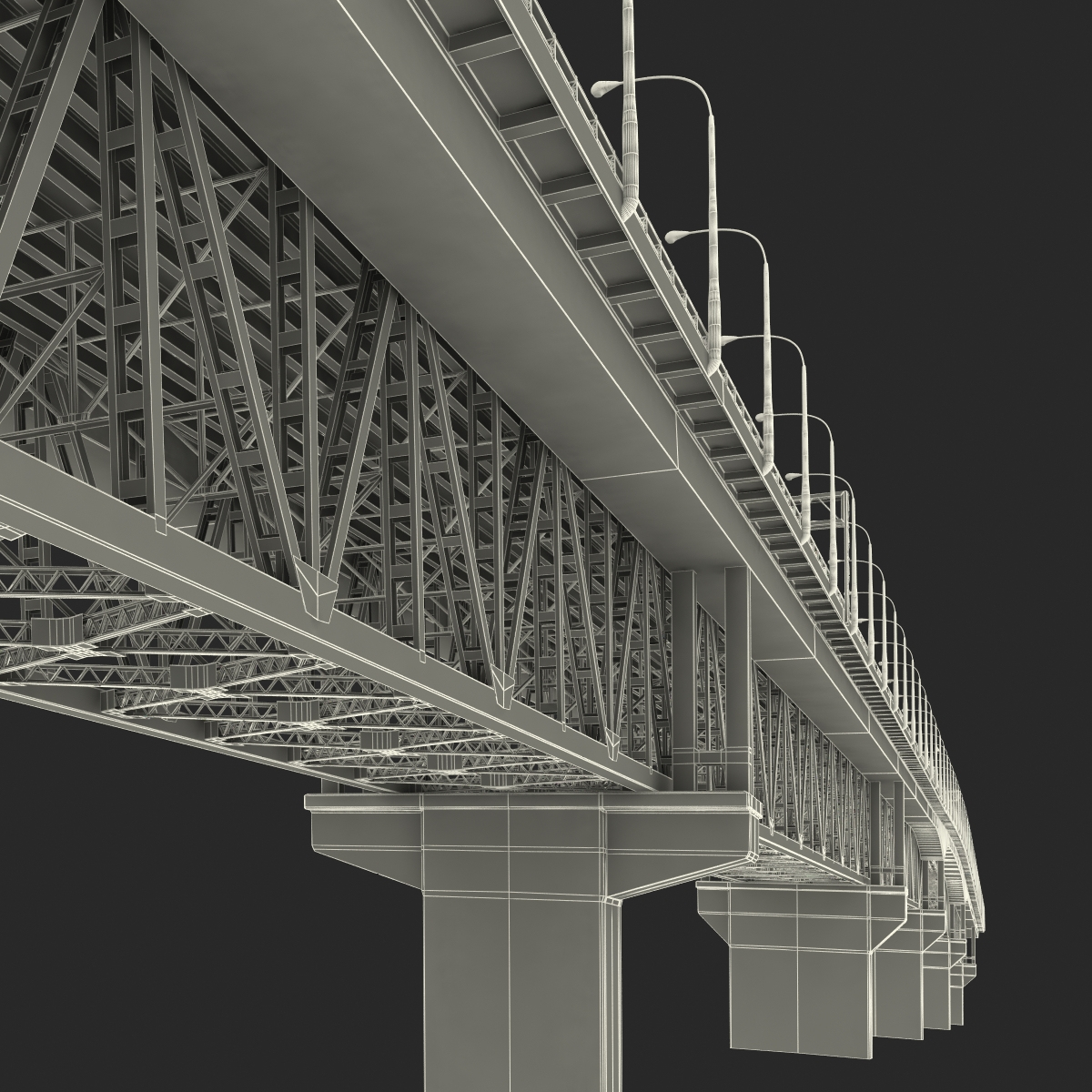 auckland harbour bridge new zealand 3d model