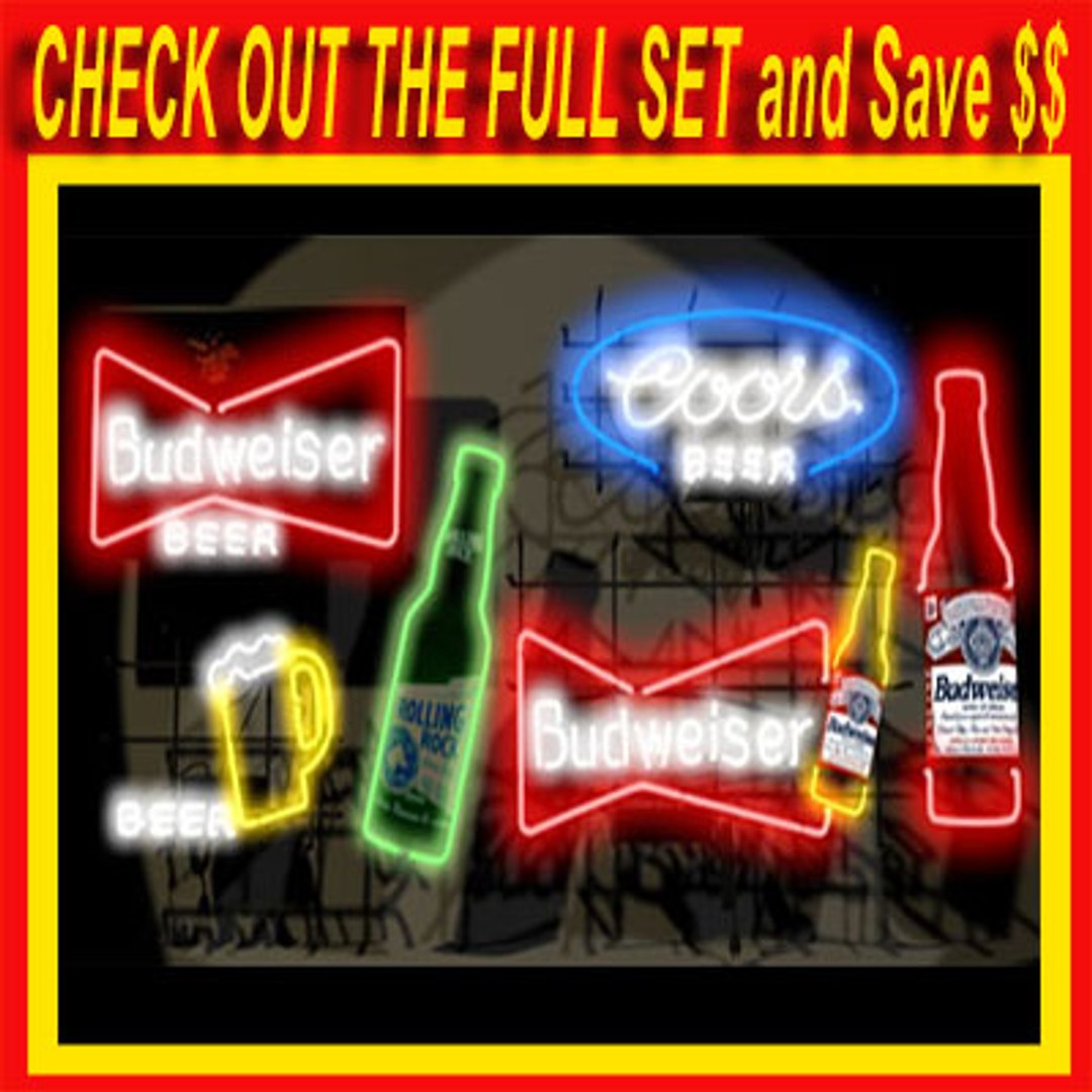 3d Budweiser Neon Sign Bud Model