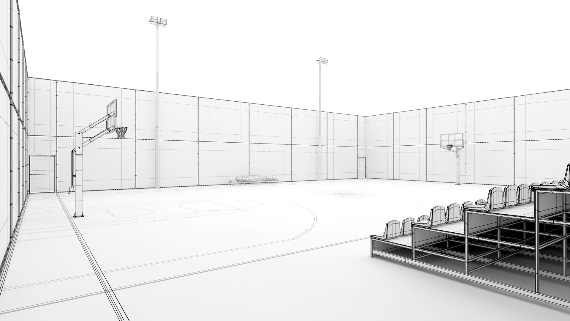 3D Street Basketball Court - TurboSquid 2116845