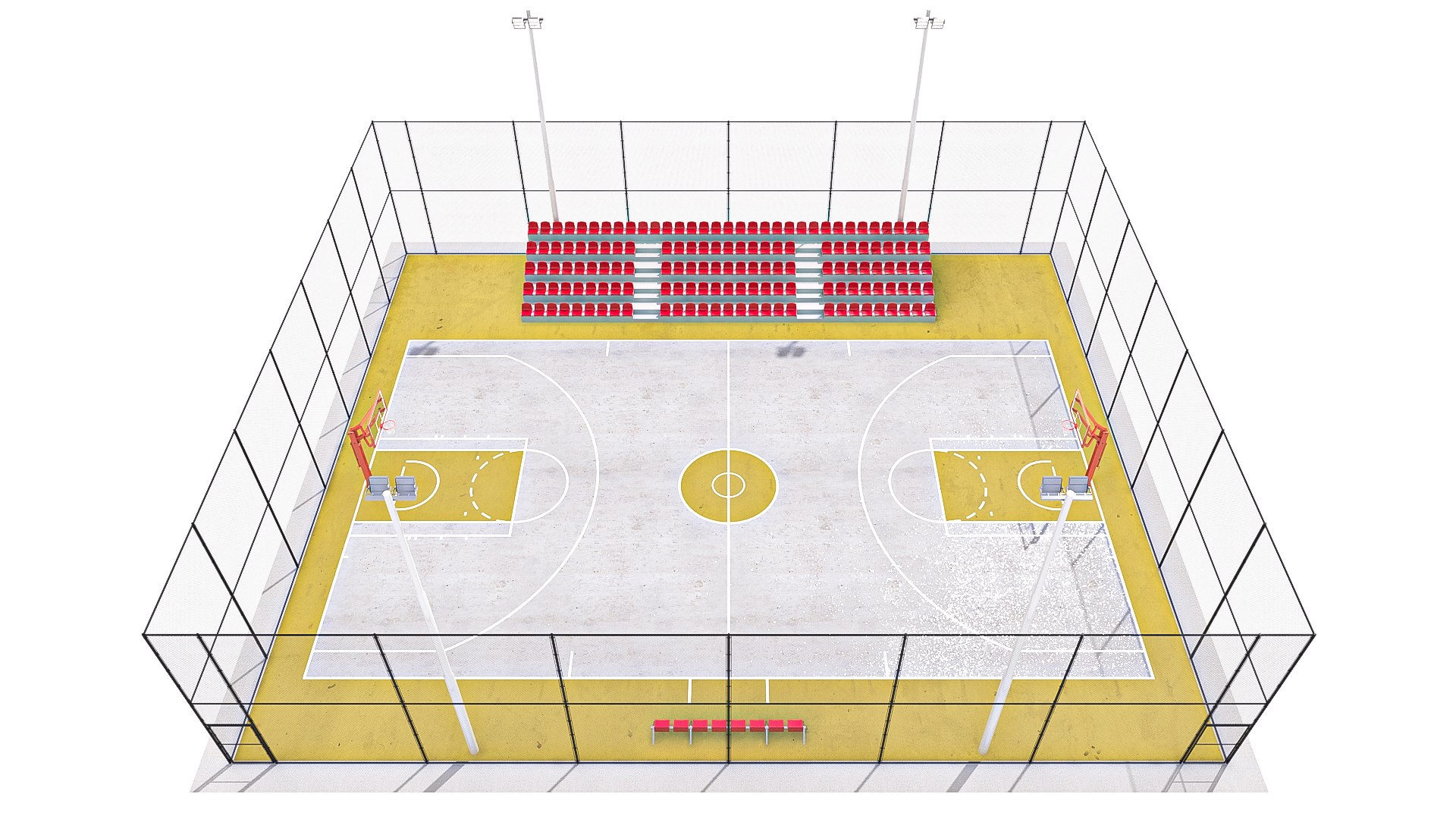 3D Street Basketball Court - TurboSquid 2116845