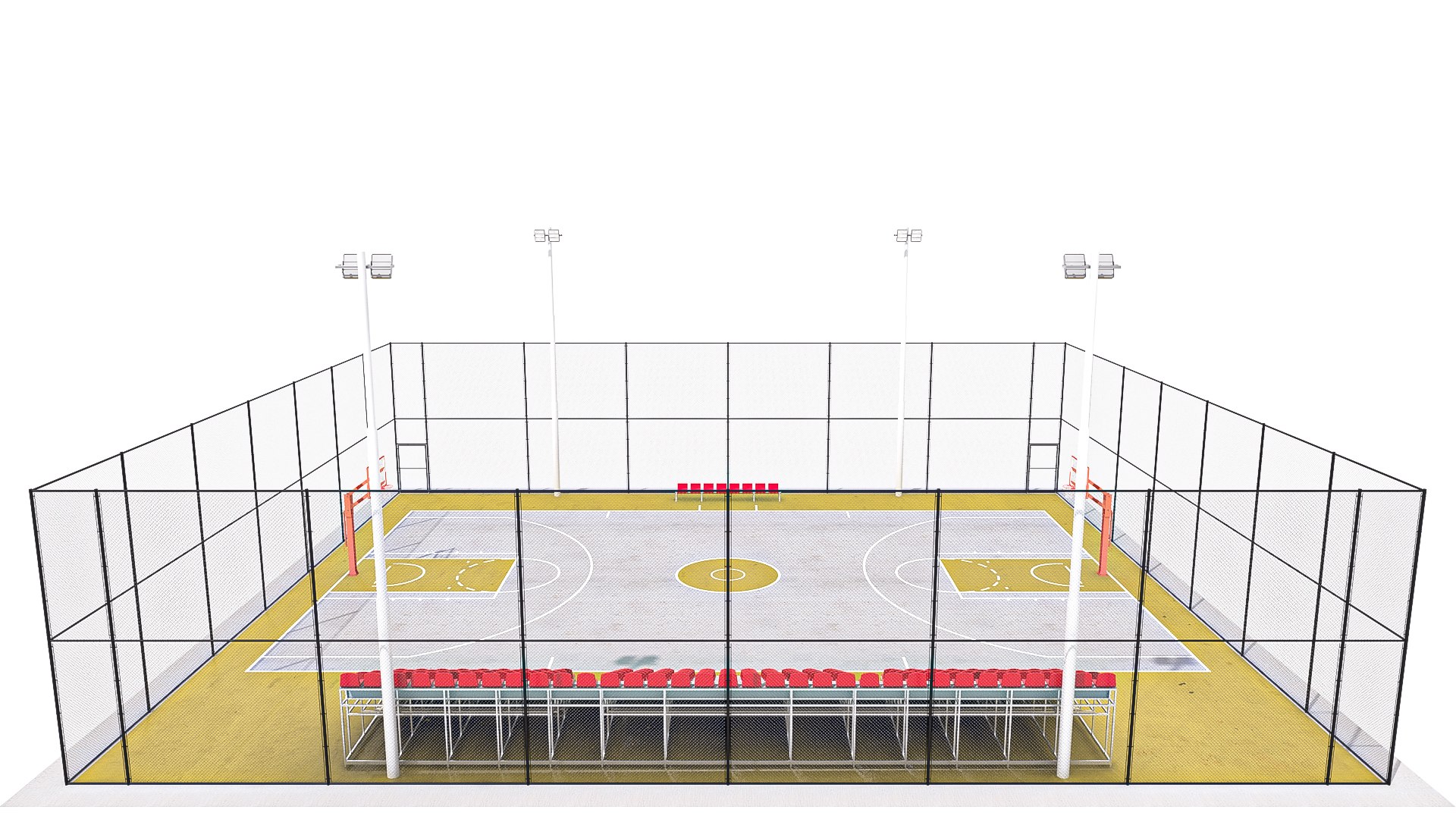 3D Street Basketball Court - TurboSquid 2116845