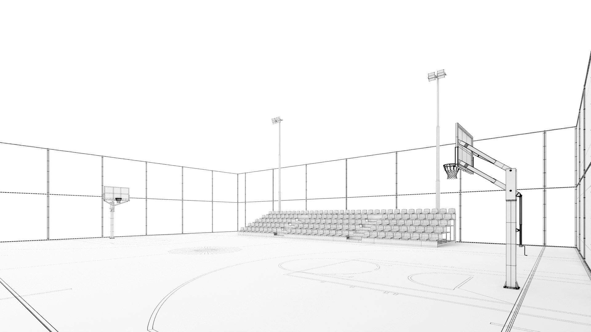 3D Street Basketball Court - TurboSquid 2116845