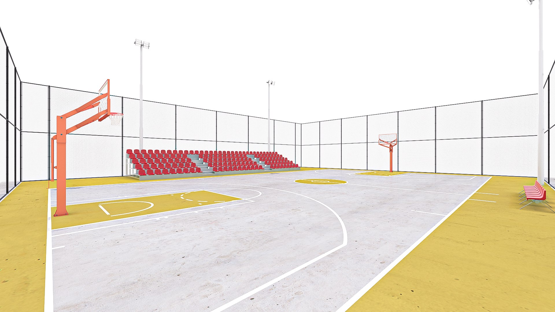 3D Street Basketball Court - TurboSquid 2116845
