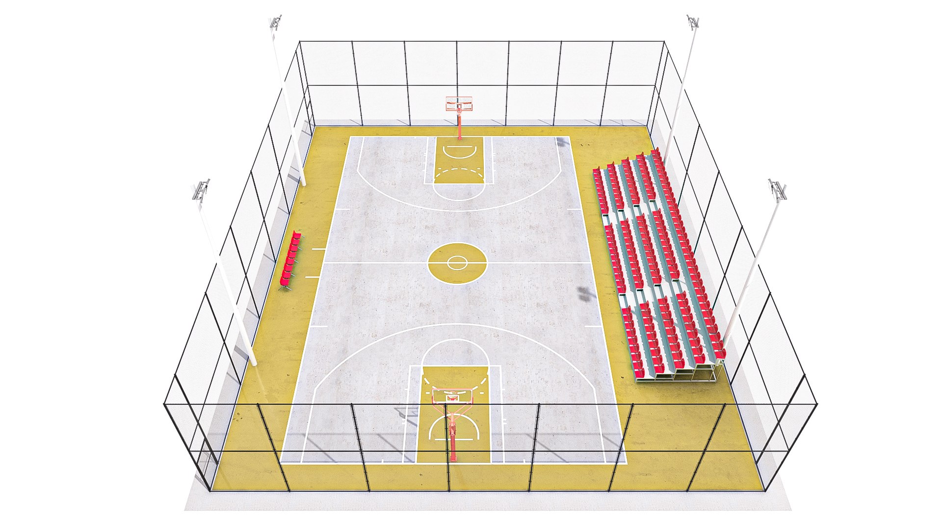 3D Street Basketball Court - TurboSquid 2116845
