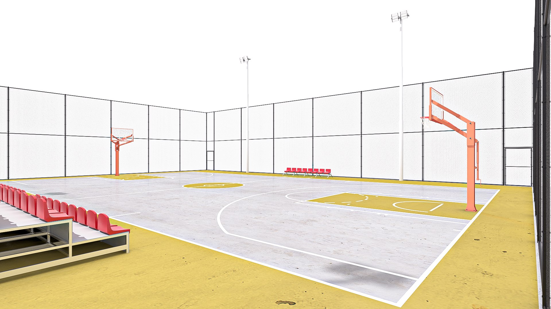 3D Street Basketball Court - TurboSquid 2116845
