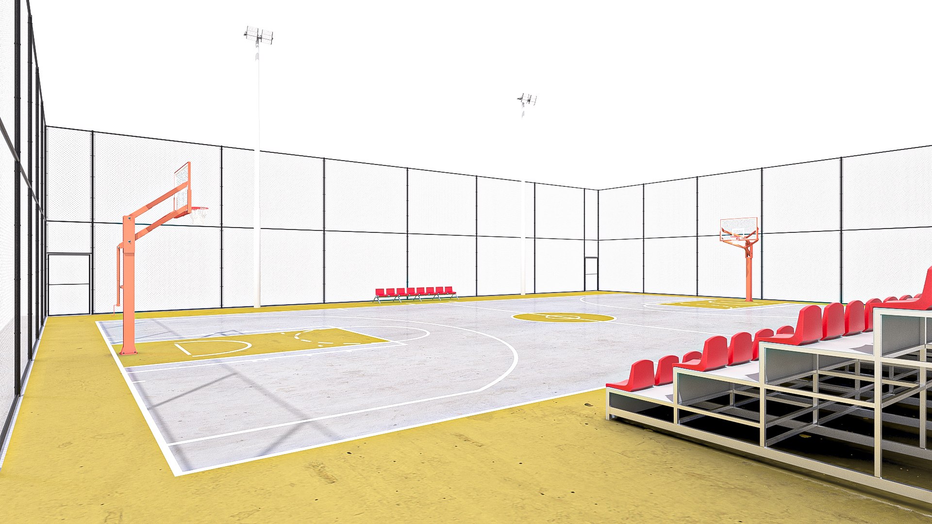 3D Street Basketball Court - TurboSquid 2116845