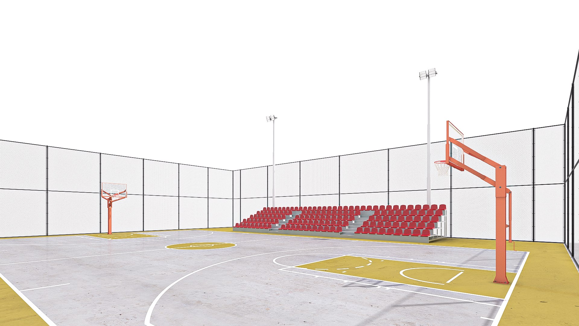 3D Street Basketball Court - TurboSquid 2116845