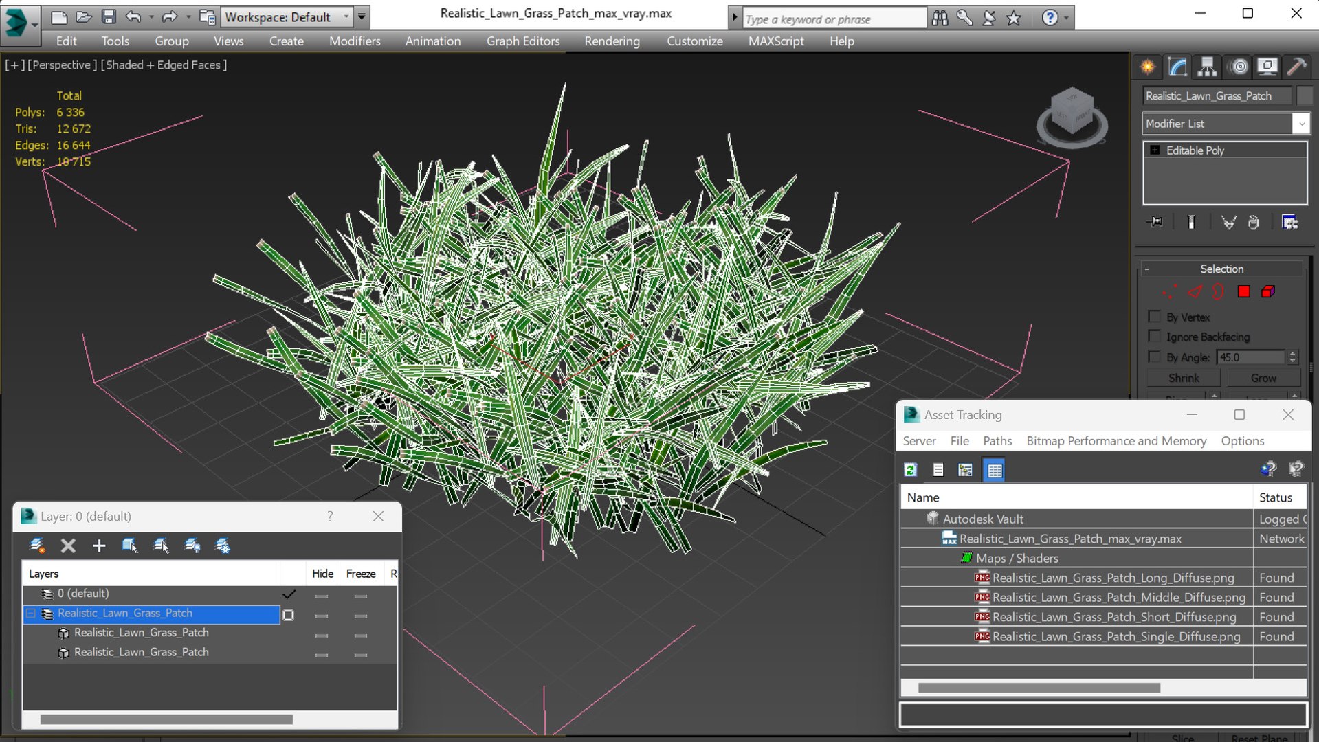 Realistic Lawn Grass Patch 3D Model - TurboSquid 2267771