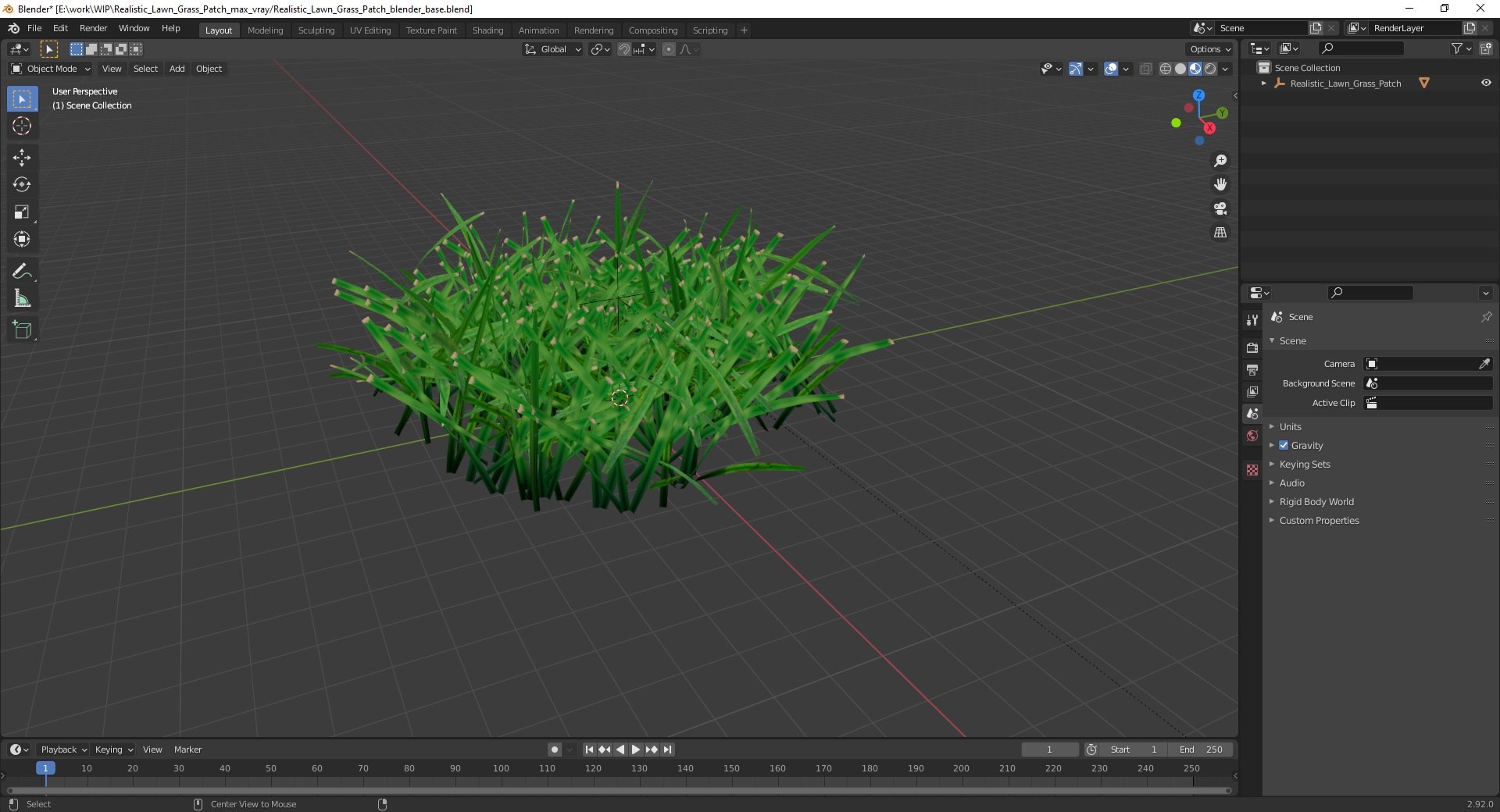Realistic Lawn Grass Patch 3D Model - TurboSquid 2267771