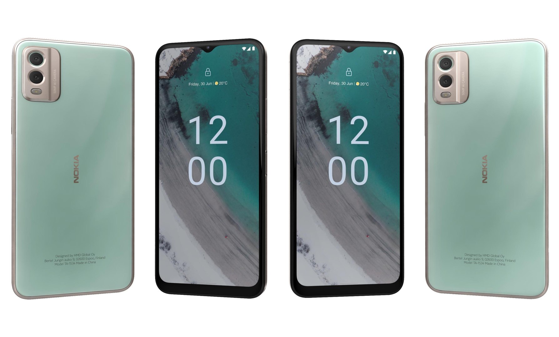 3D Nokia C32 Mint model - TurboSquid 2070376