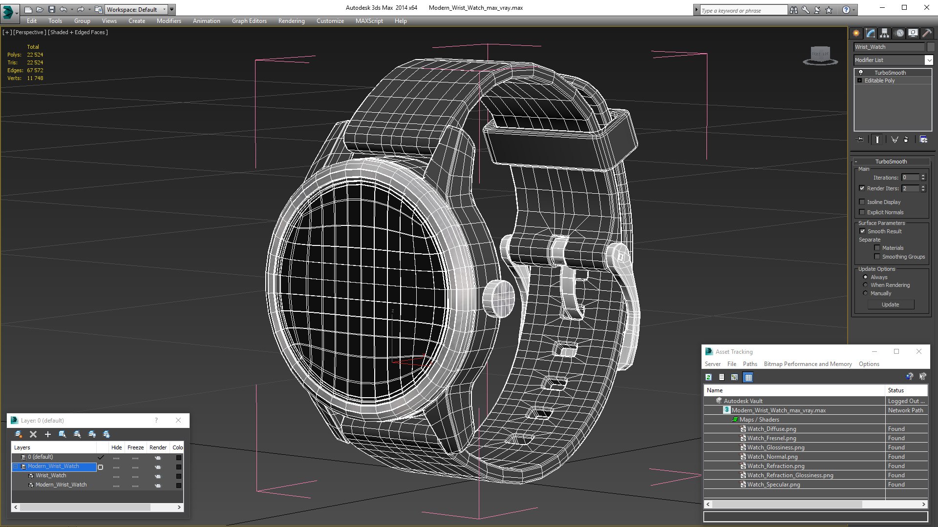 Modern Wrist Watch 3D model - TurboSquid 1985972
