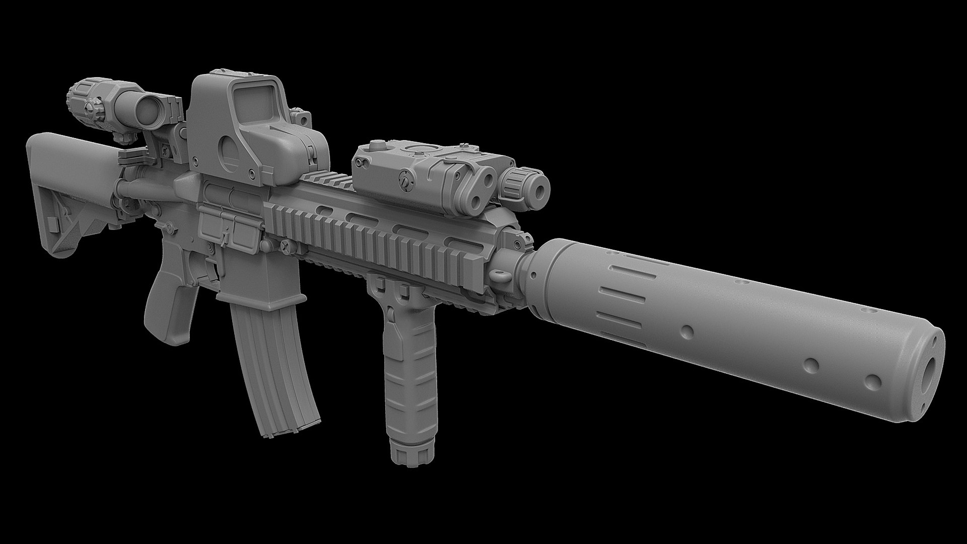 HK416 Assault Rifle 3D Model - TurboSquid 1966551