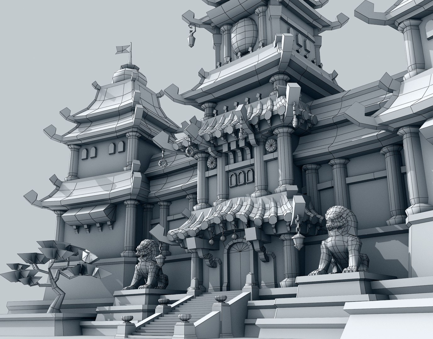 3d Model Ready Fantasy Castle Lite