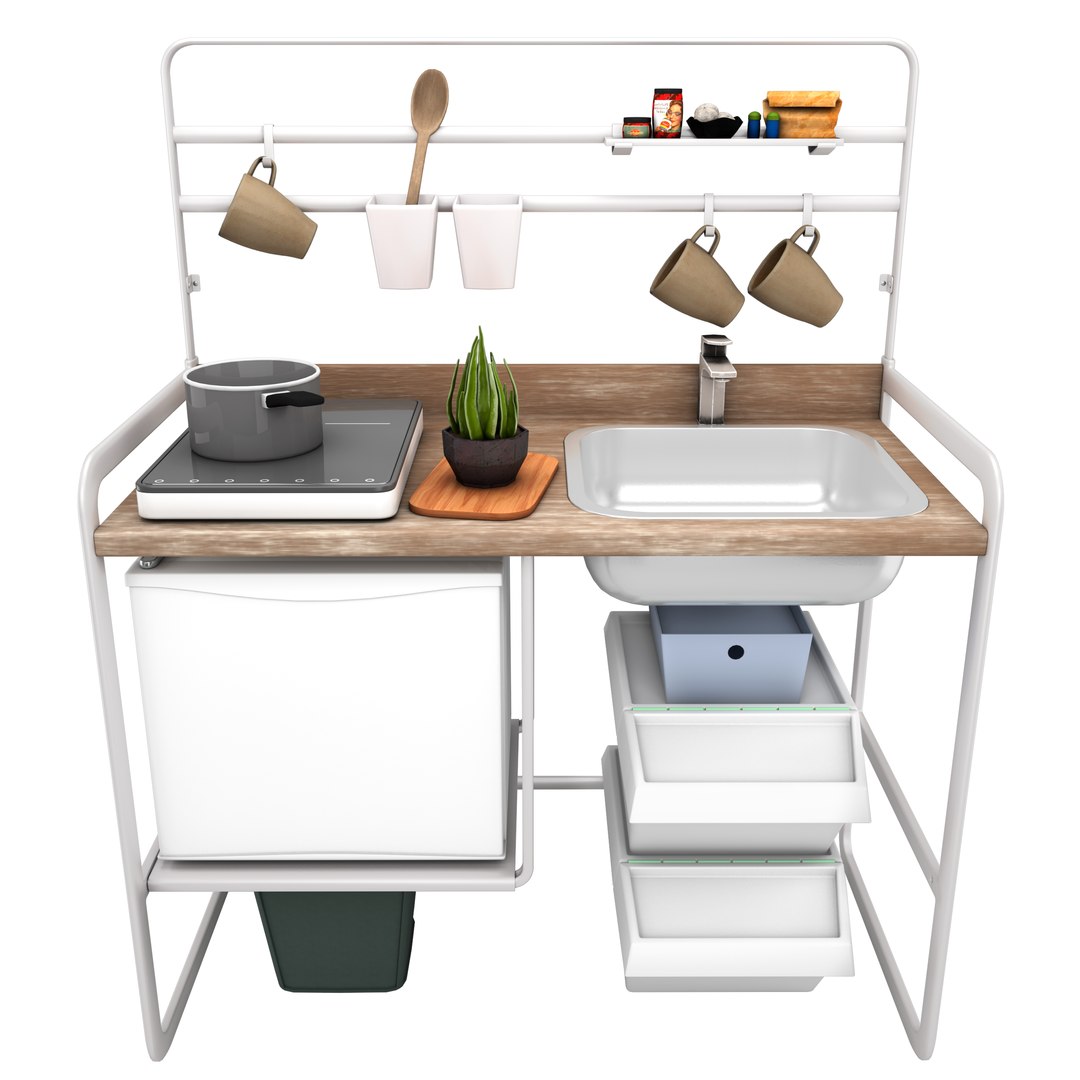 3D Mini Kitchen Model - TurboSquid 1838646