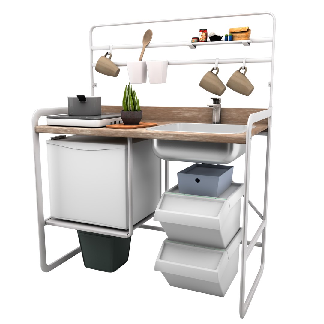 3D Mini Kitchen Model - TurboSquid 1838646