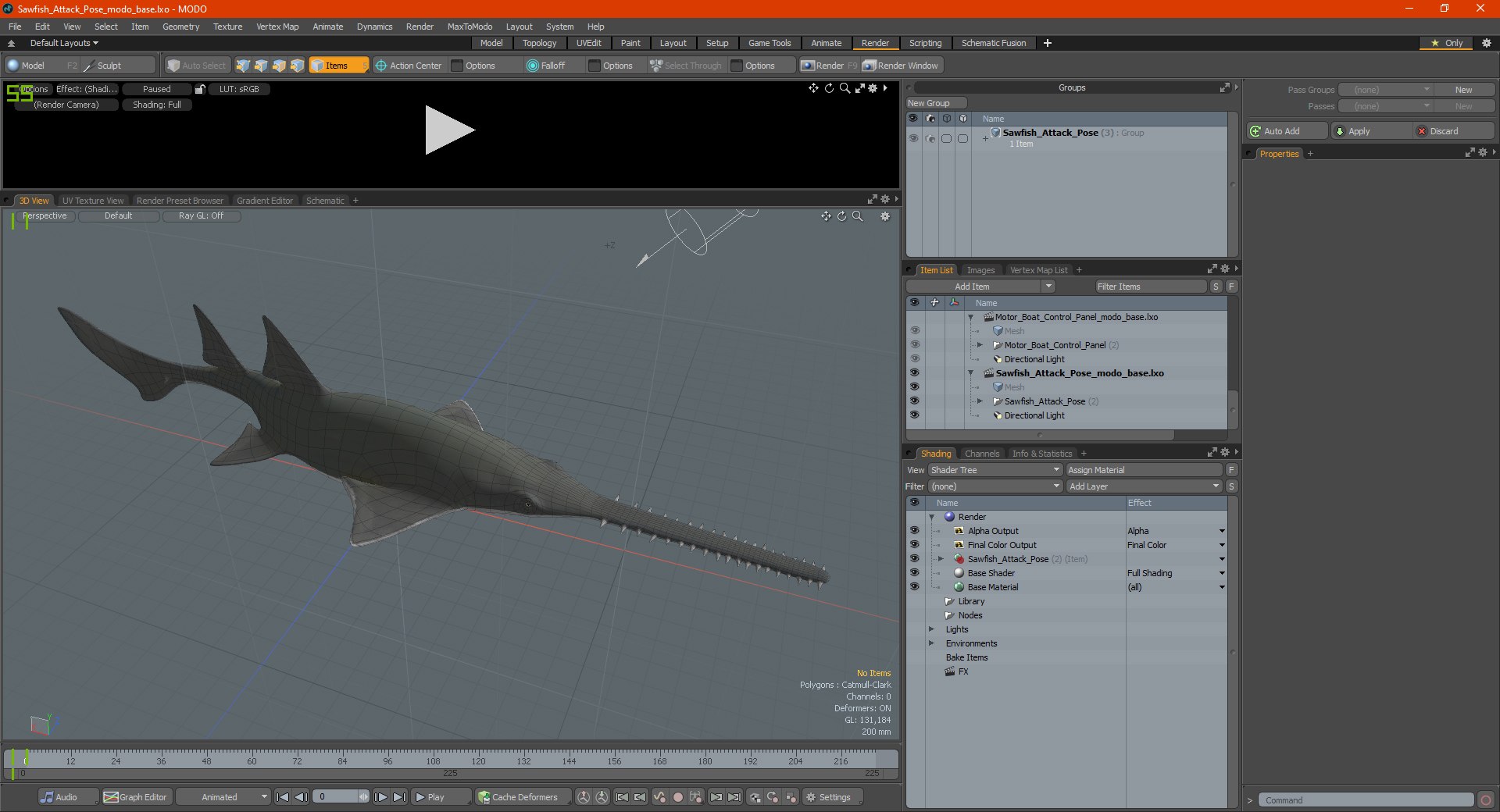 3D Model Sawfish Attack Pose Fish - TurboSquid 1580988