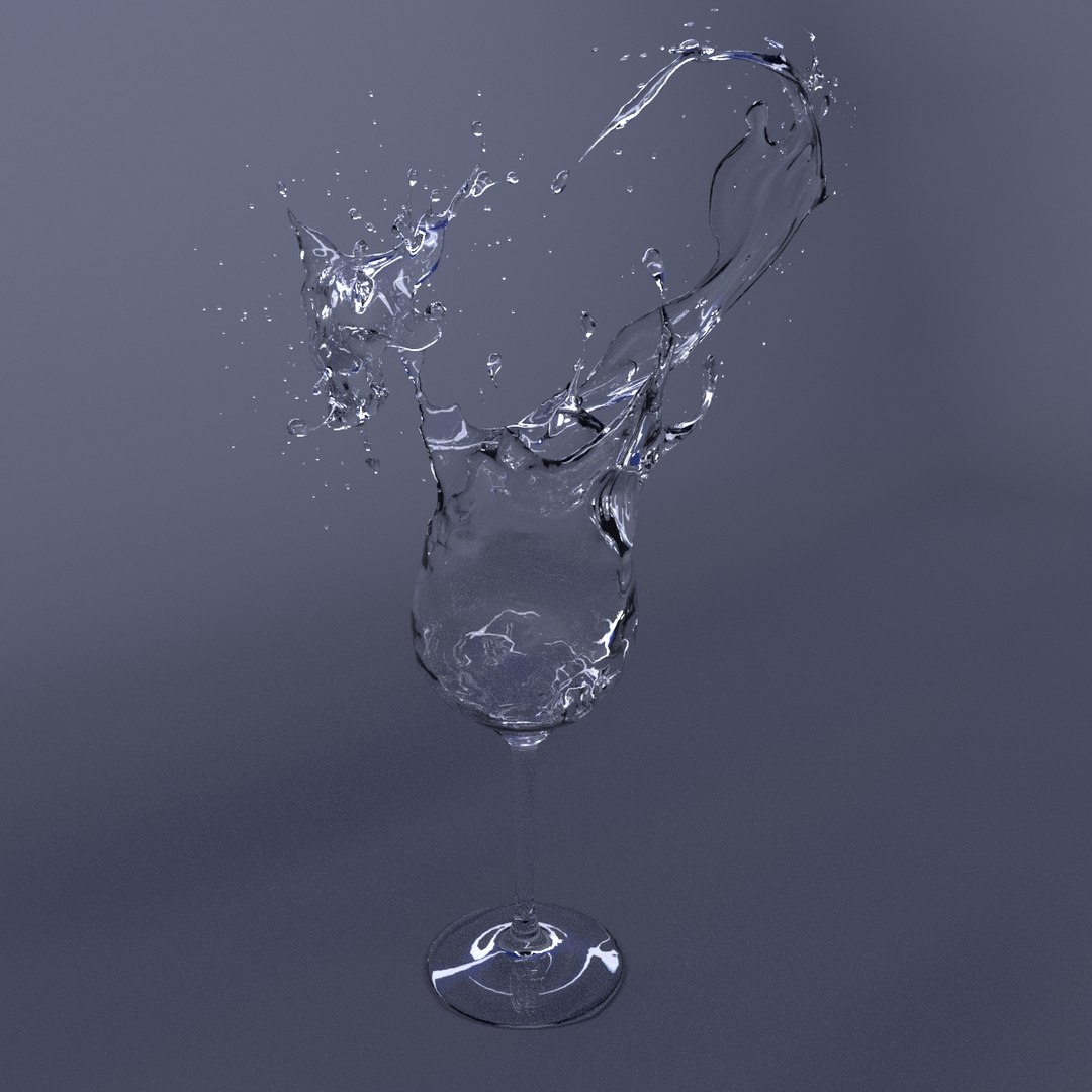 splash wine 3d obj
