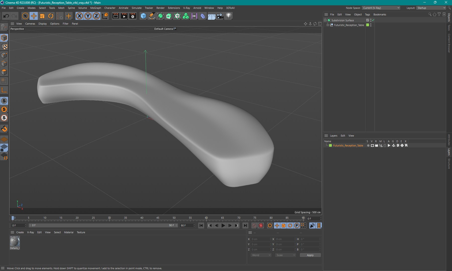 Futuristic Reception Table 3D Model - TurboSquid 2310080