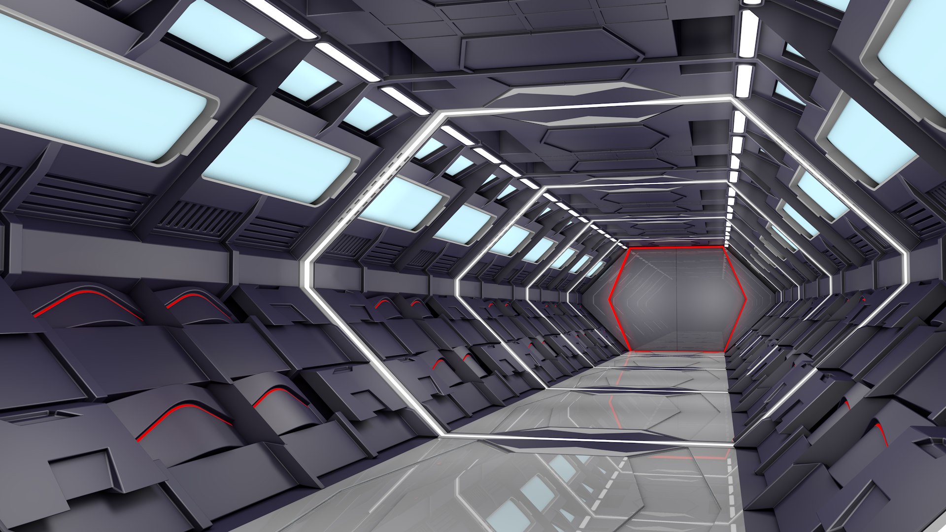 3D Sci Fi Corridor Model - TurboSquid 2131382