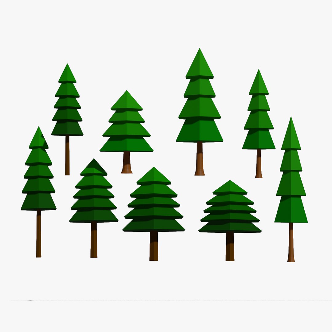 Lowpoly Pine Tree Pack model - TurboSquid 2017340