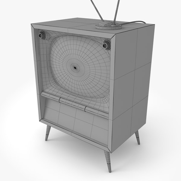 3d retro television model