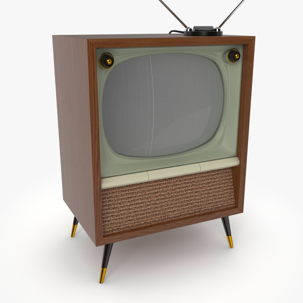 3d retro television model
