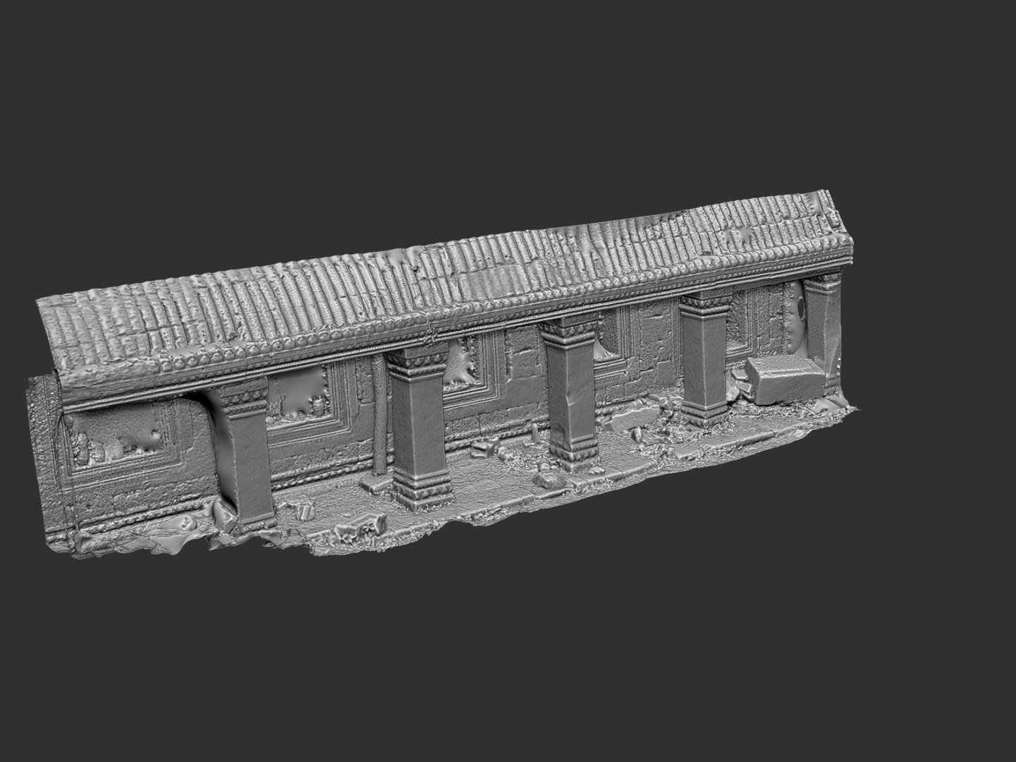 Wall Temple Ruins 16k 3d Model