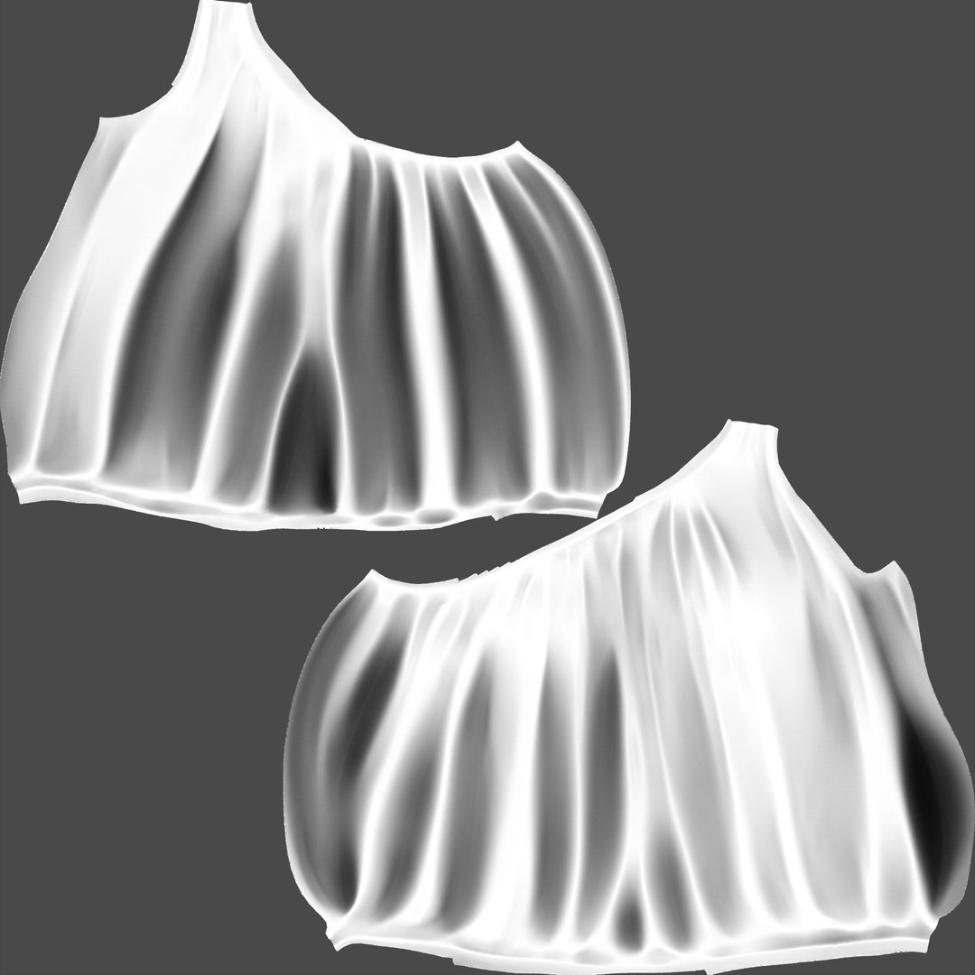 One Shoulder Wrinkled Blue Female Top 3D model - TurboSquid 2072205