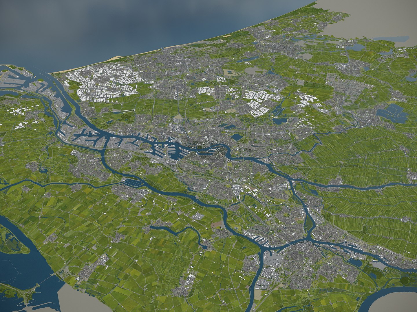 3D city rotterdam surrounding - - TurboSquid 1407624