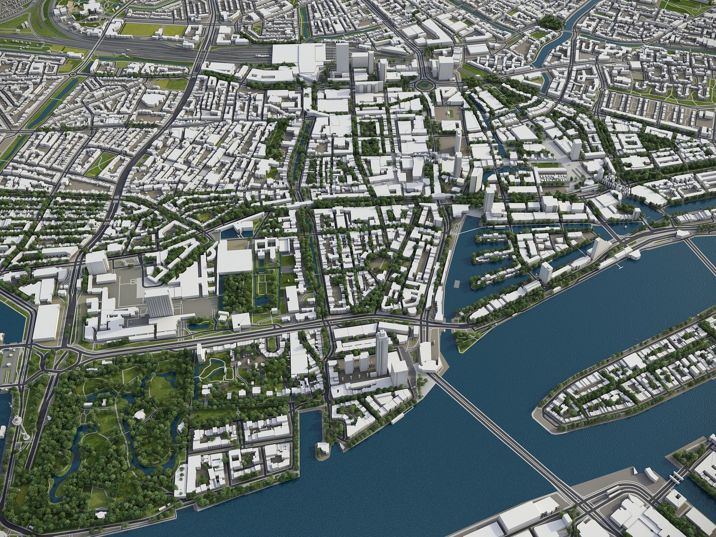 3D city rotterdam surrounding - - TurboSquid 1407624