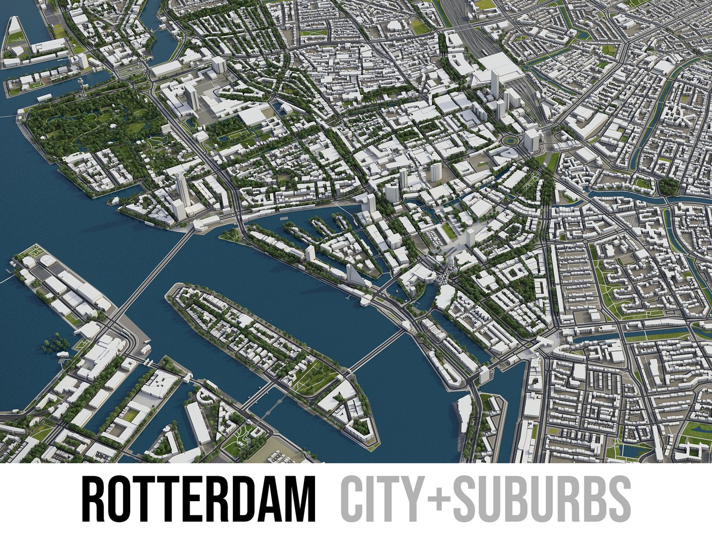 3D city rotterdam surrounding - - TurboSquid 1407624