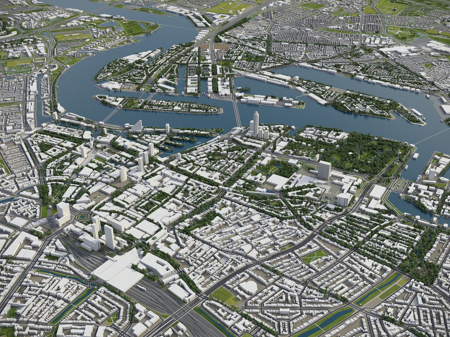 3D city rotterdam surrounding - - TurboSquid 1407624